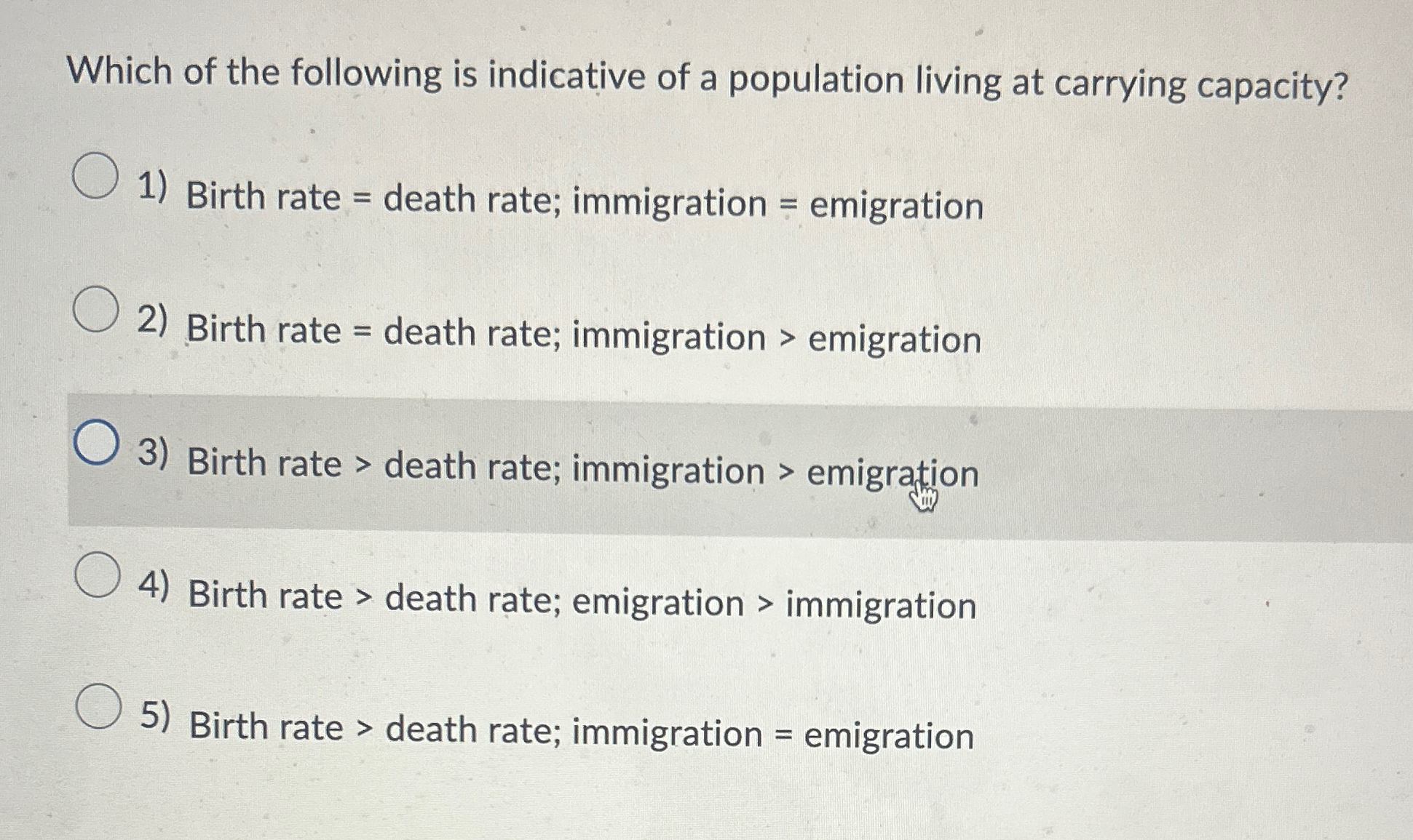 Solved Which of the following is indicative of a population | Chegg.com