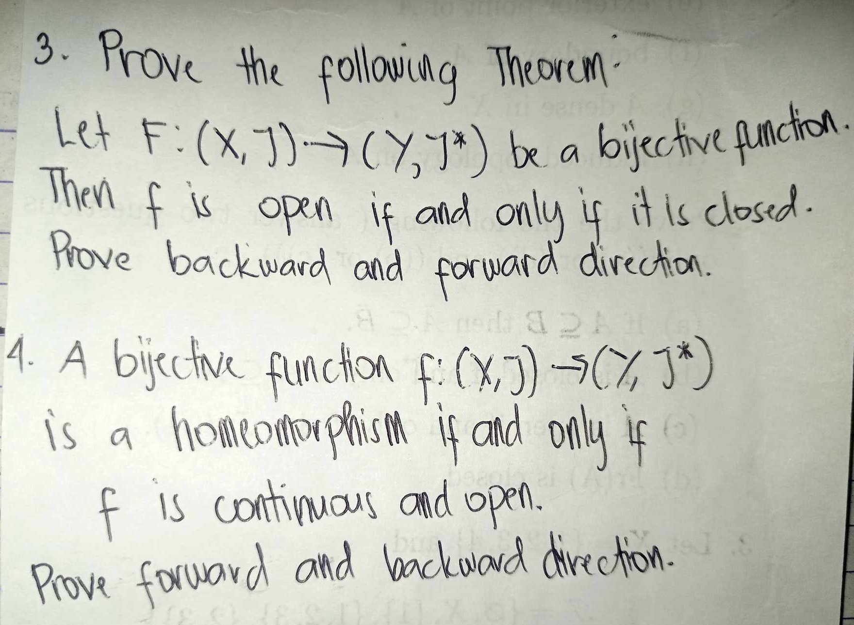 Solved Prove the following Theorem3. ﻿Let F:(X,T)→(Y,T*) ﻿be | Chegg.com
