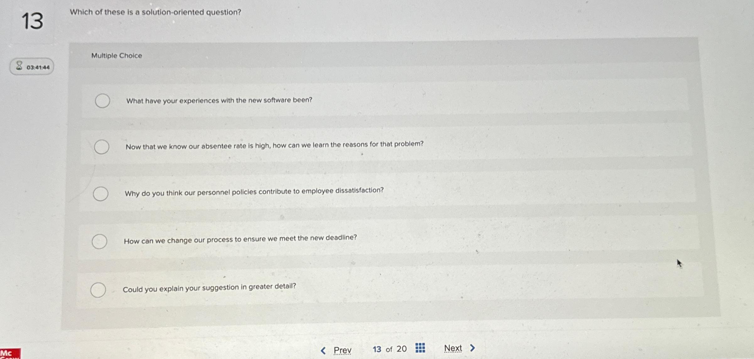 Solved 13Which of these is a solution-oriented | Chegg.com