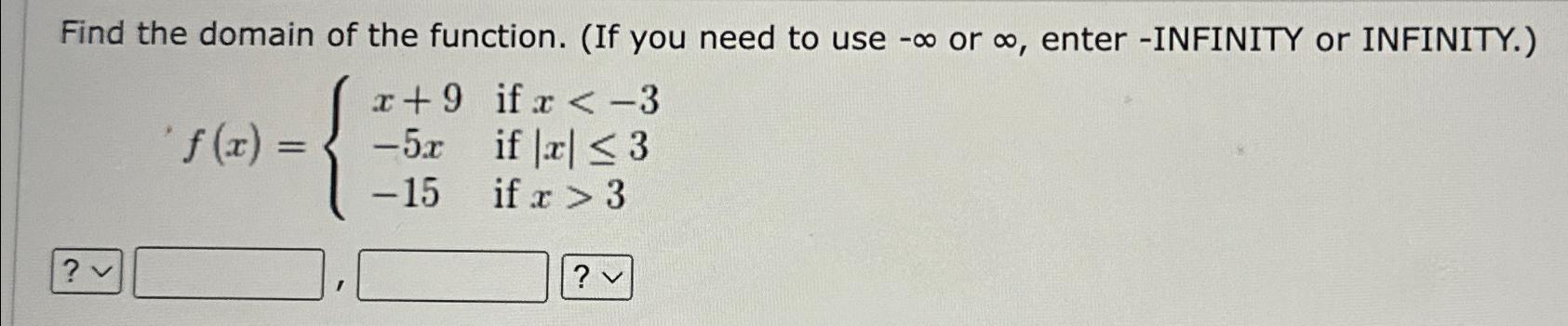 Solved Find the domain of the function. (If you need to use | Chegg.com