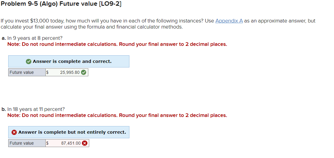 Solved Problem 9-5 (Algo) ﻿Future value [LO9-2]If you invest | Chegg.com