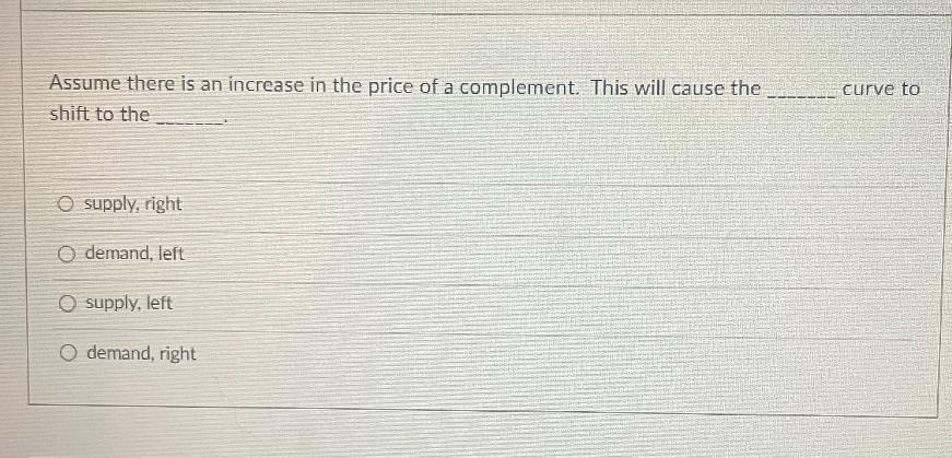 Solved Assume there is an increase in the price of a | Chegg.com