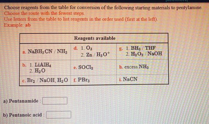 Solved Choose reagents from the table for conversion of the | Chegg.com