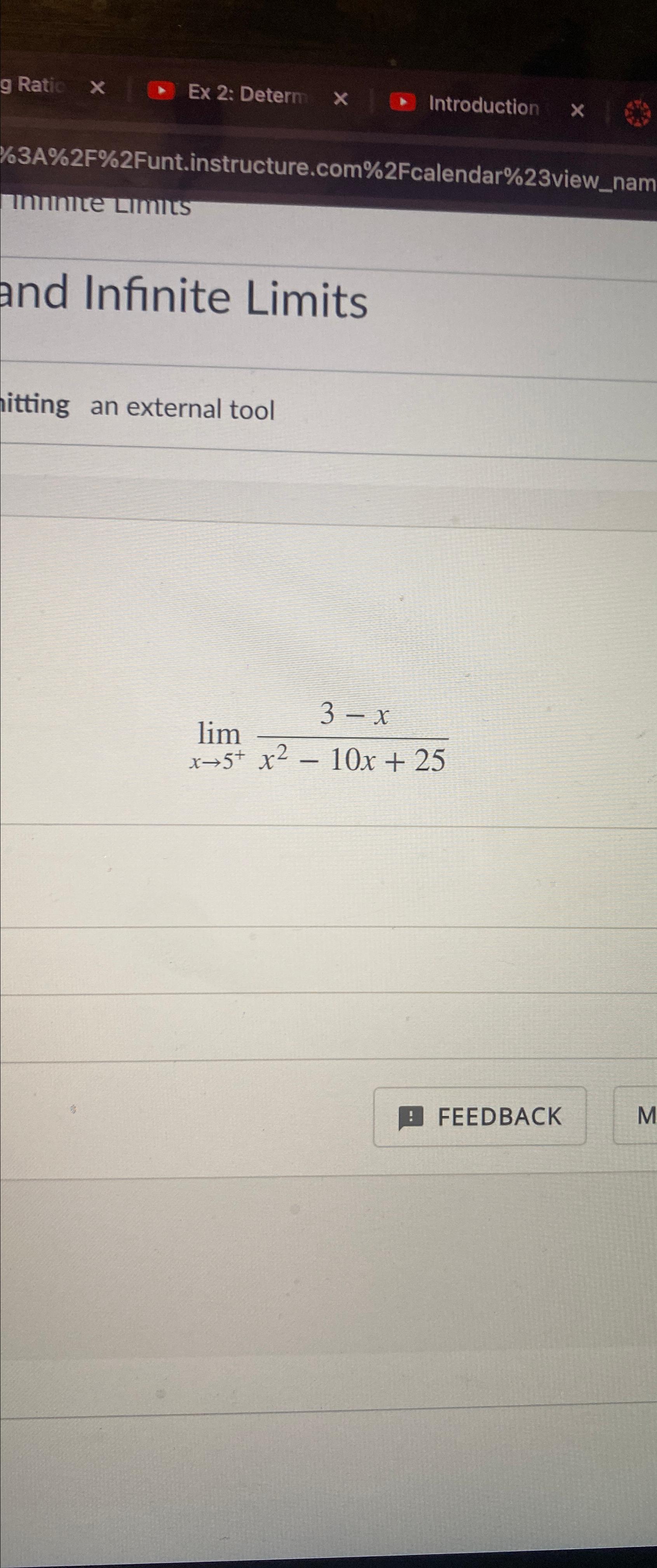 Solved and Infinite Limitshitting an external | Chegg.com