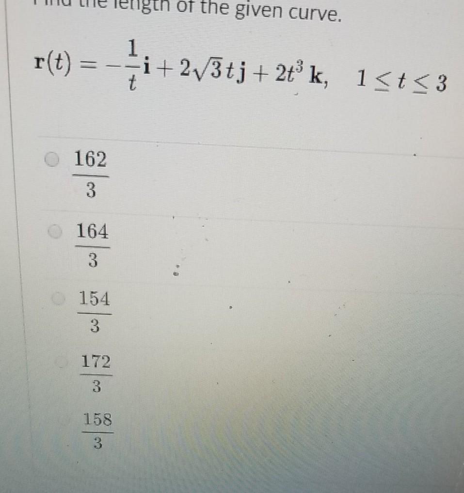 Solved of the given curve. r(t) i +2/3tj + 2+ k, 1 | Chegg.com