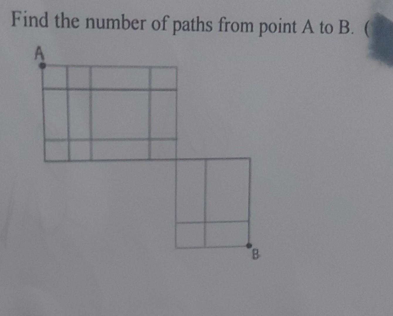 Solved Find the number of naths from noint \\( A \\) to \\( | Chegg.com
