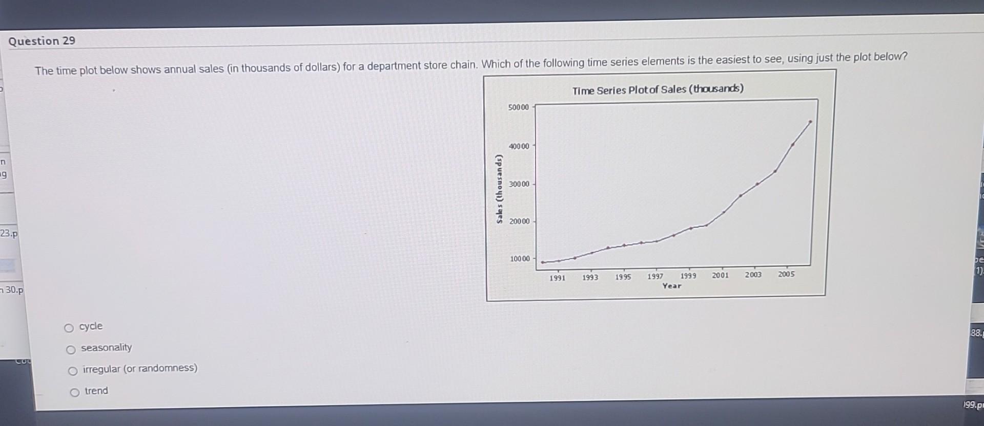 Solved seasonality irregular (or randomness) trend | Chegg.com