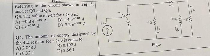 Solved Referring to the circuit shown in Fig. 3 , answer Q3 | Chegg.com