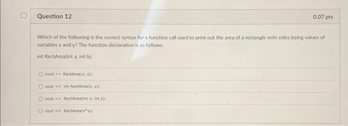 Solved Which of the following is the correct syntax for a | Chegg.com