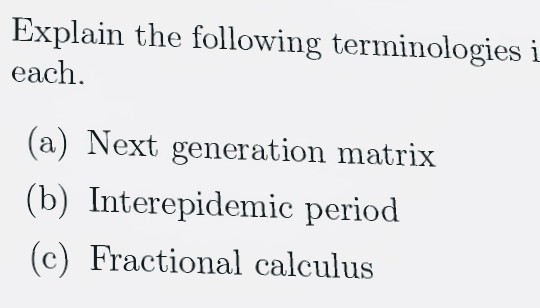 Solved Explain the following terminologies i each. (a) Next | Chegg.com