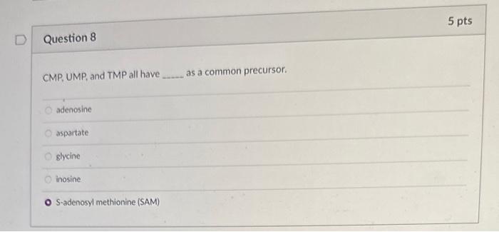 Solved CMP, UMP, and TMP all have as a common precursor. | Chegg.com