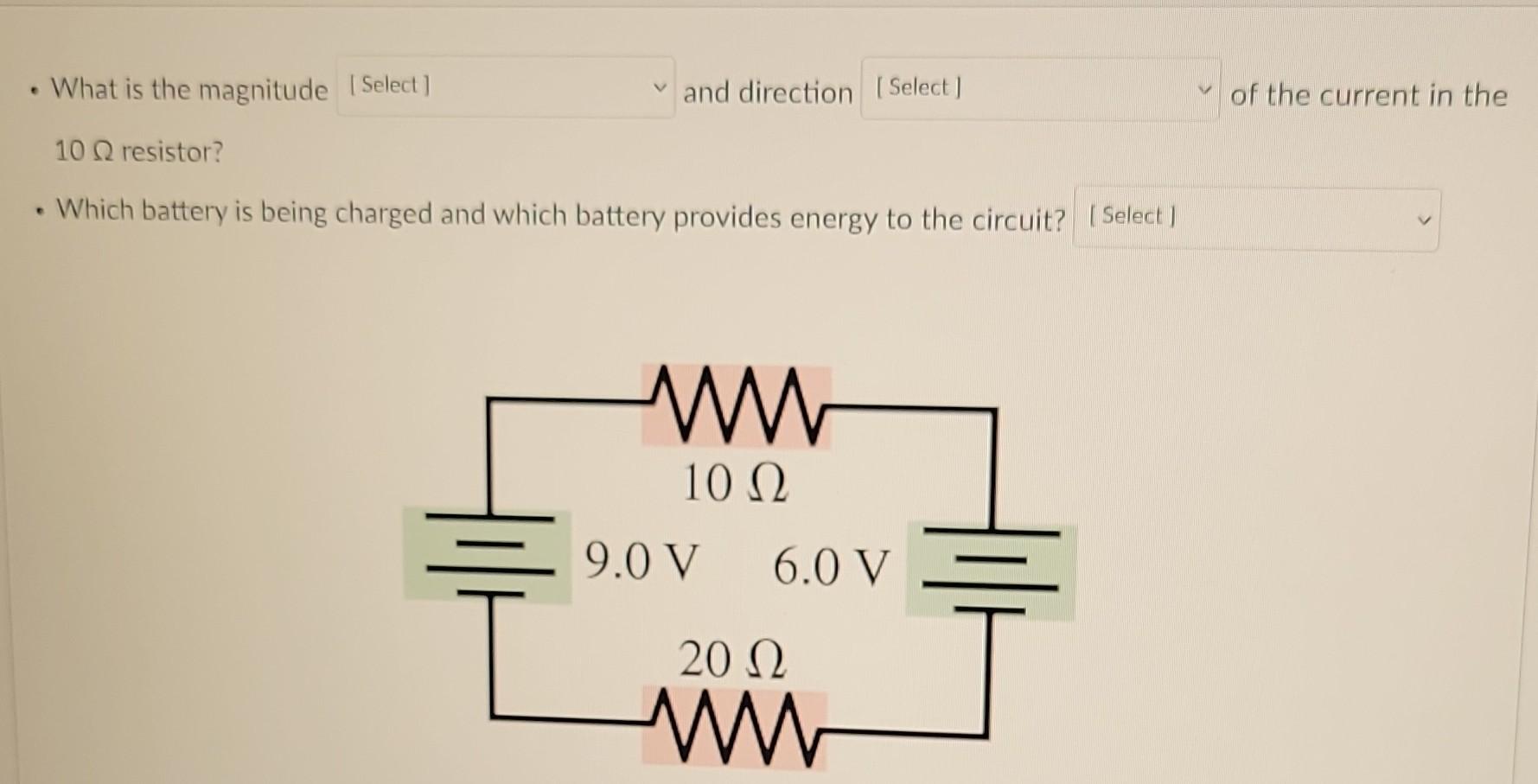 Solved - What is the magnitude and direction of the current | Chegg.com