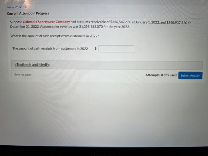 Solved View Policies Current Attempt in Progress Suppose | Chegg.com
