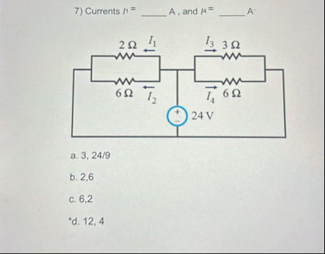 Solved Currents I1= q, ﻿A , ﻿an I4= | Chegg.com