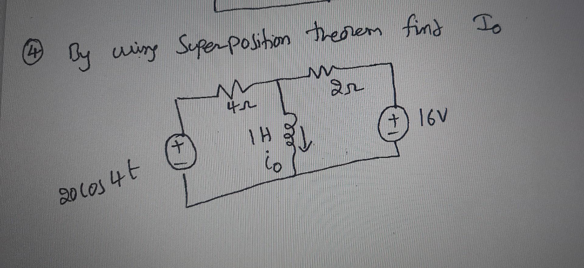 Solved (4) By wire Superposition theorem find Io | Chegg.com