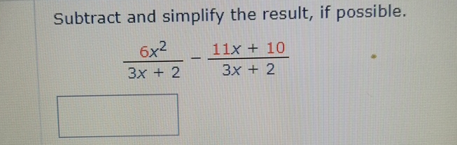 Solved Subtract and simplify the result, if | Chegg.com