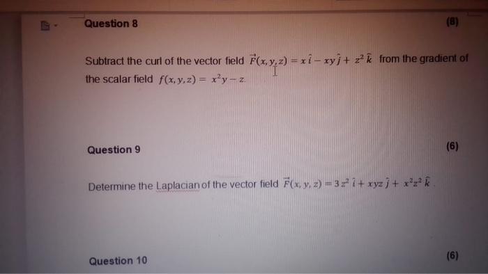 Solved Subtract the curl of the vector field | Chegg.com