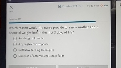 Solved Report content errorStudy modeONQuiltQuection | Chegg.com