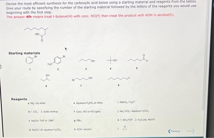 Solved Devise the most efficient synthesis for the | Chegg.com