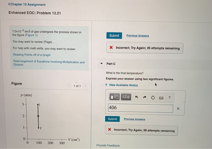 Solved Chapter 12 Assignment Enhanced EOC: Problem 12.21 | Chegg.com