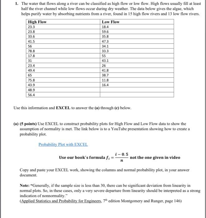 Solved 1. The water that flows along a river can be | Chegg.com