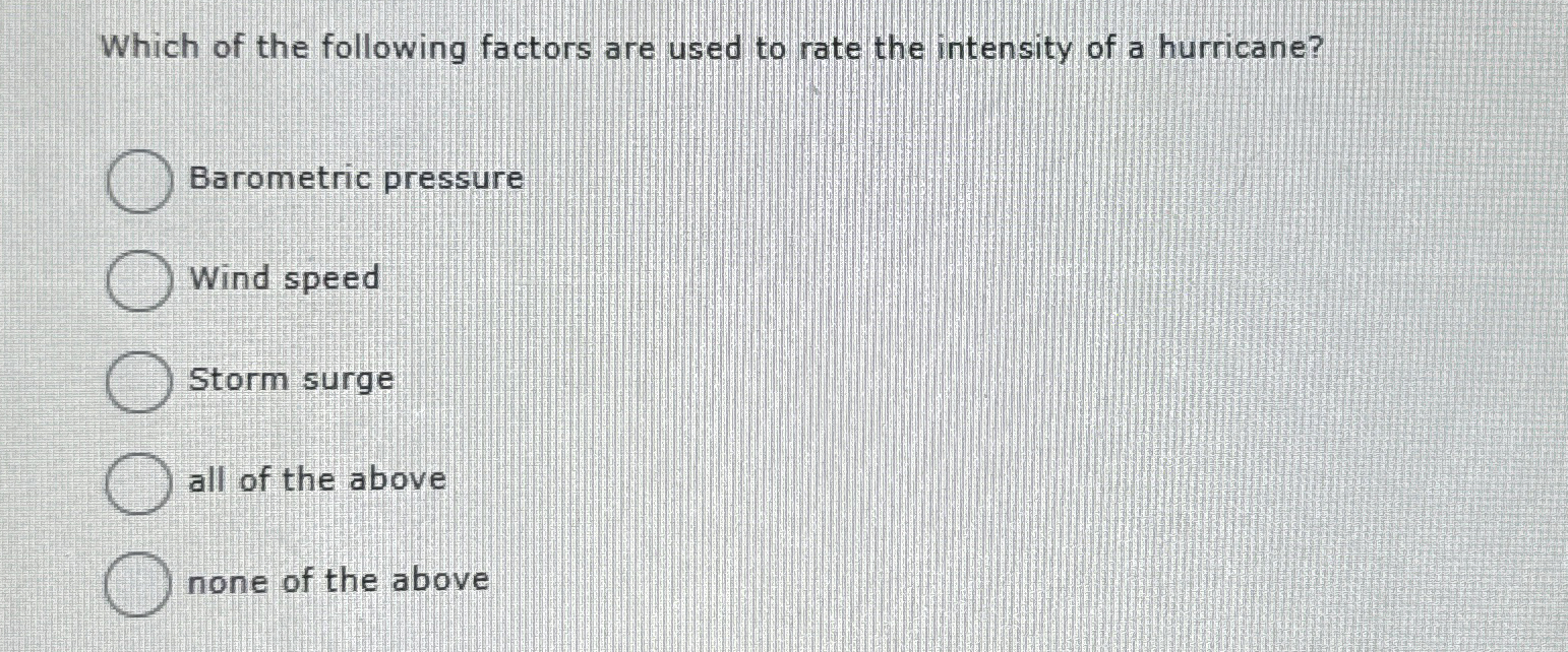 Solved Which of the following factors are used to rate the | Chegg.com