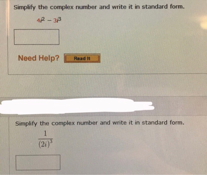 Solved Simplify the complex number and write it in standard | Chegg.com