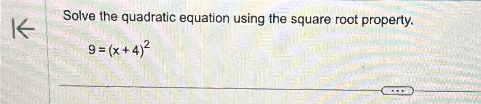 Solved Solve the quadratic equation using the square root | Chegg.com