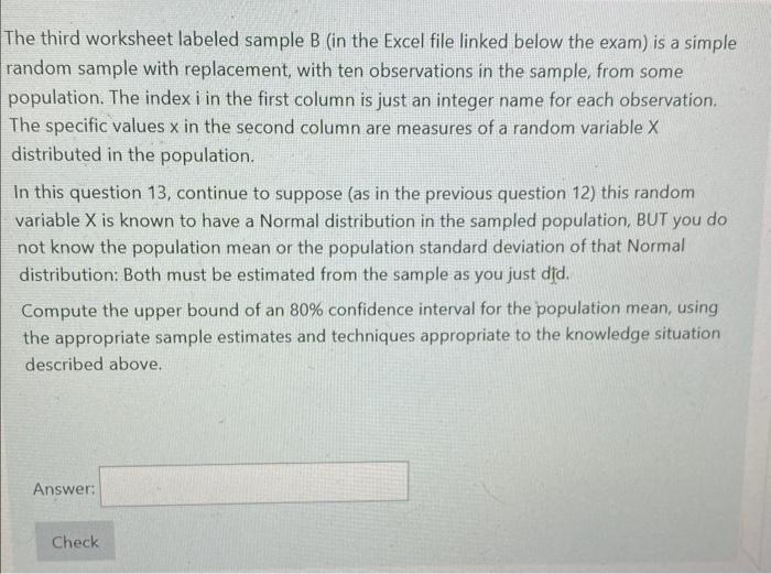 Solved excel deviation work, only 10 samples, 3 questions | Chegg.com