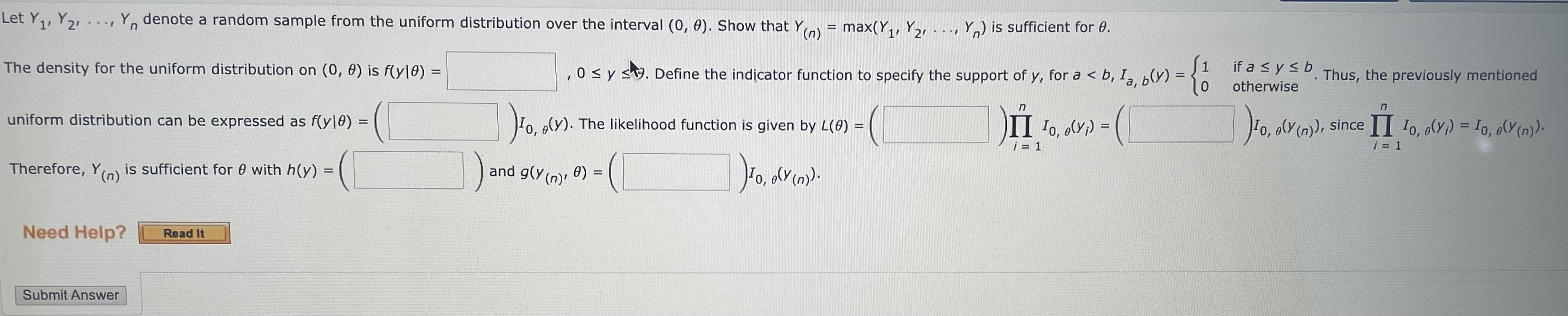 Solved Let Y1,Y2,dots,Yn ﻿denote a random sample from the | Chegg.com