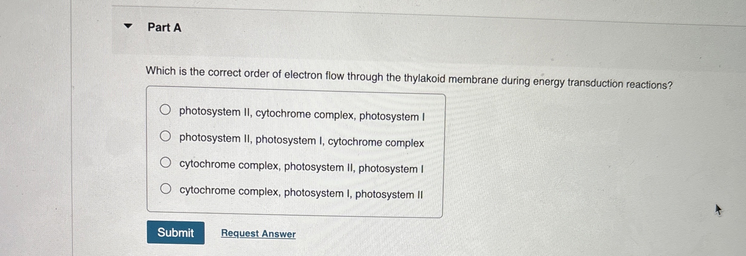 Solved Part AWhich is the correct order of electron flow | Chegg.com
