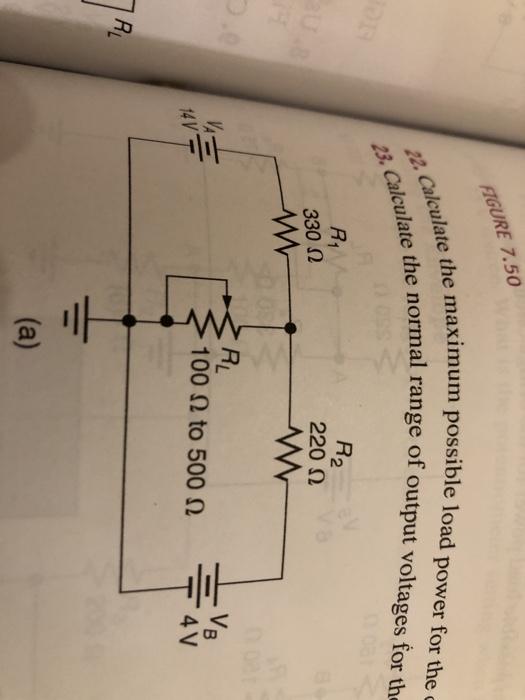 Solved FIGURE 7.50 R1 R2 330 12 220 12 IRL 100 12 to 500 12 | Chegg.com