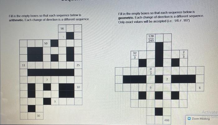 Solved Fill in the empty boxes so that each sequence below | Chegg.com