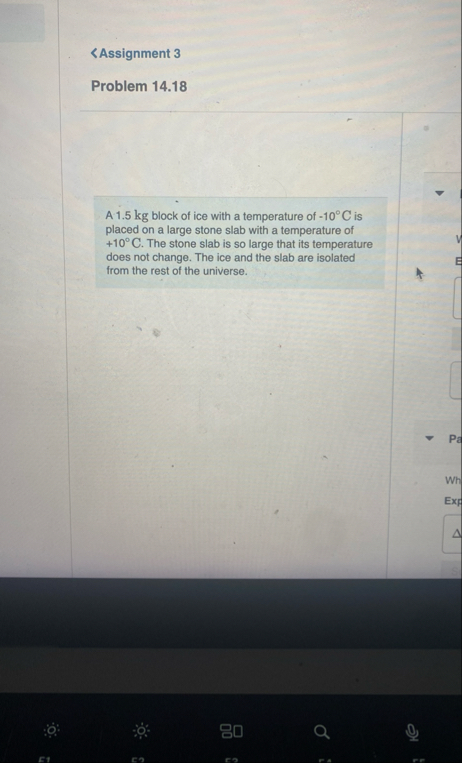 Solved 10°C-10°C is ﻿placed on ﻿a large stone slab with a | Chegg.com