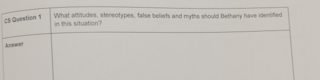 Solved CS Question 1AnswerWhat attitudes, stereotypes, false | Chegg.com