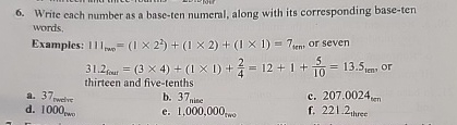 Write each number as a base-ten numeral, along with | Chegg.com