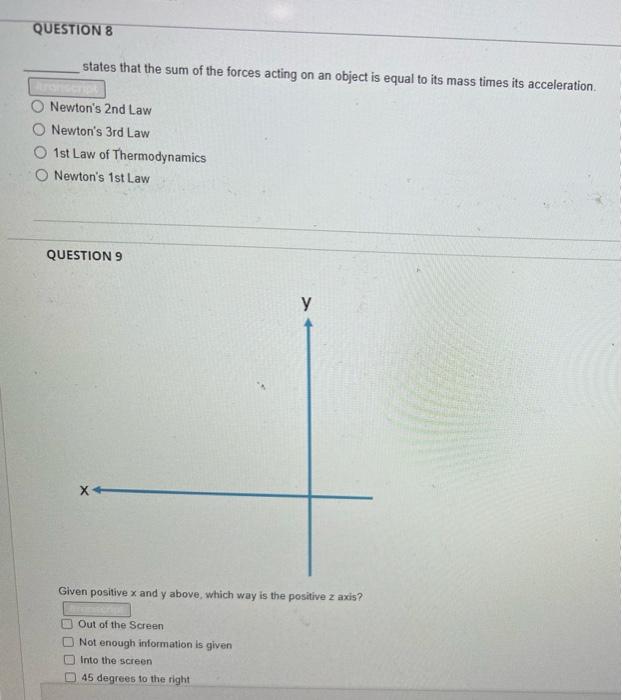 Solved States that the sum of the forces acting on an object | Chegg.com