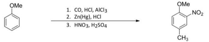 Solved 1. CO,HCl1AlCl3 2. Zn(Hg),HCl 3. HNO3,H2SO4 | Chegg.com