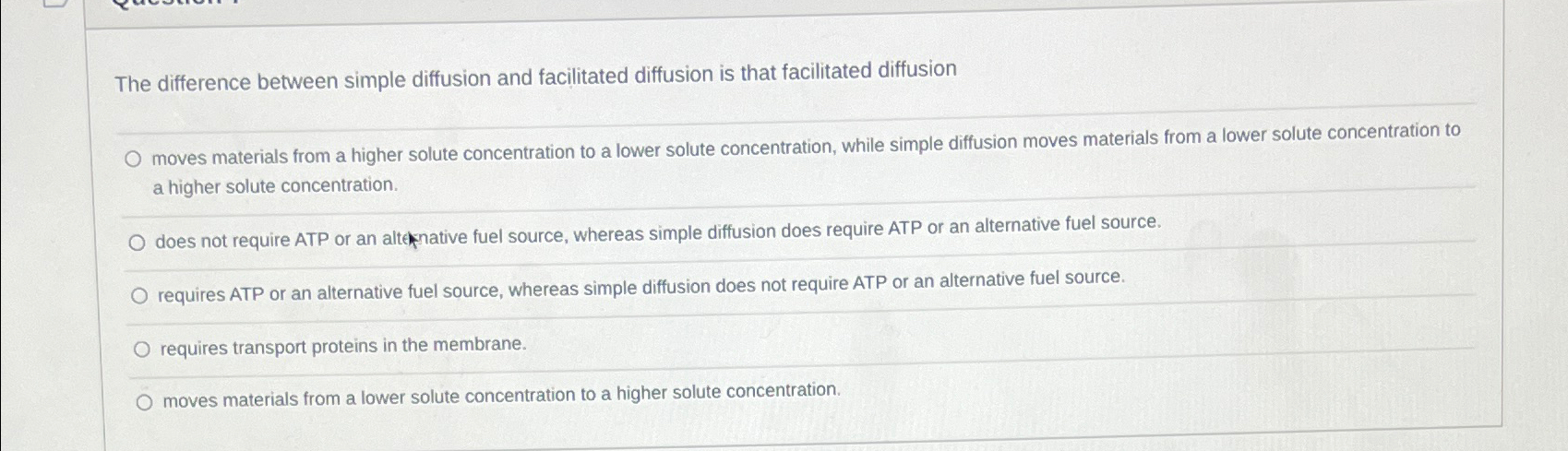 Solved The difference between simple diffusion and | Chegg.com