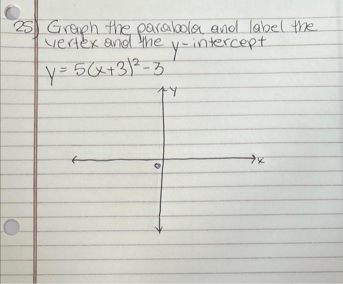 Solved Graph the parabola and label the vertex and the | Chegg.com