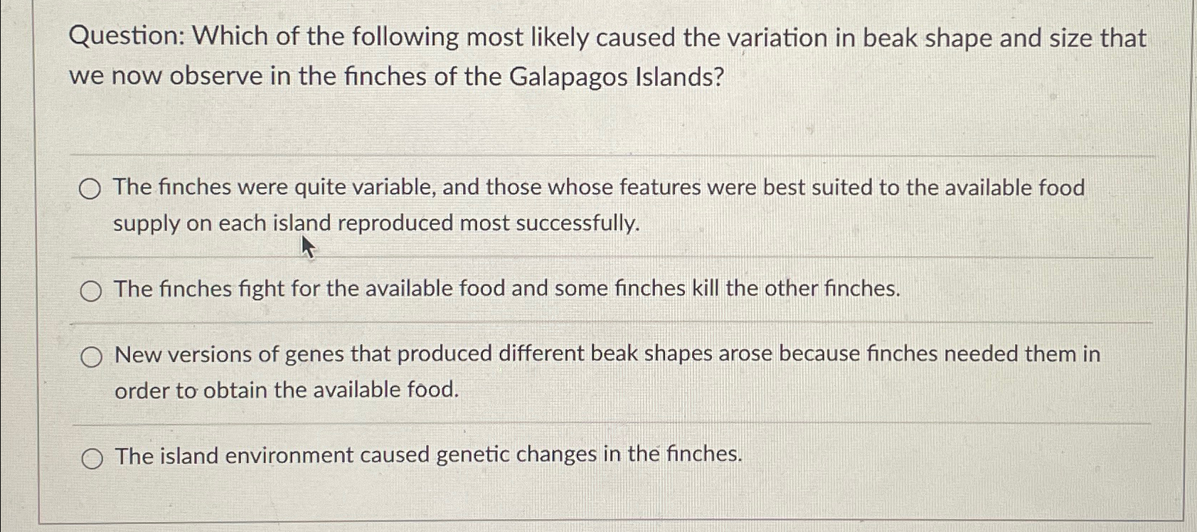 Solved Question: Which of the following most likely caused | Chegg.com
