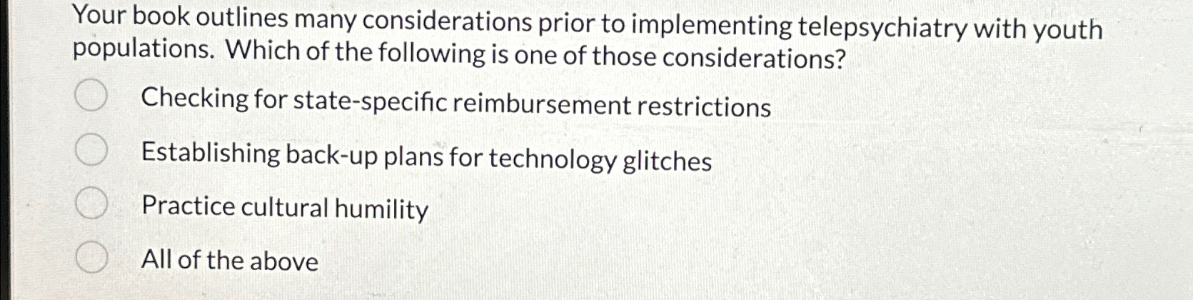 Solved Your book outlines many considerations prior to | Chegg.com