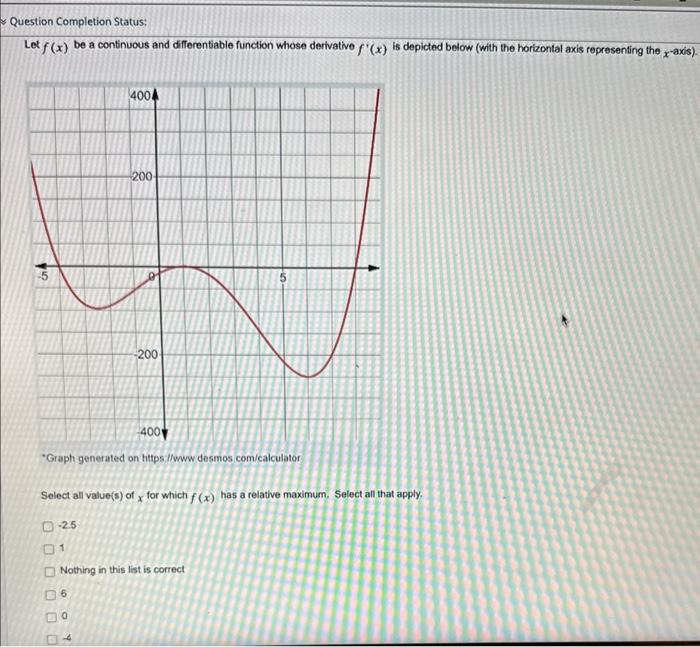 Solved Let f(x) be a continuous and differentiable function | Chegg.com
