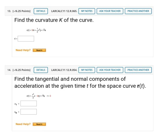 Solved 1) Find the curvature K of the curve. r(t) = 9ti + | Chegg.com