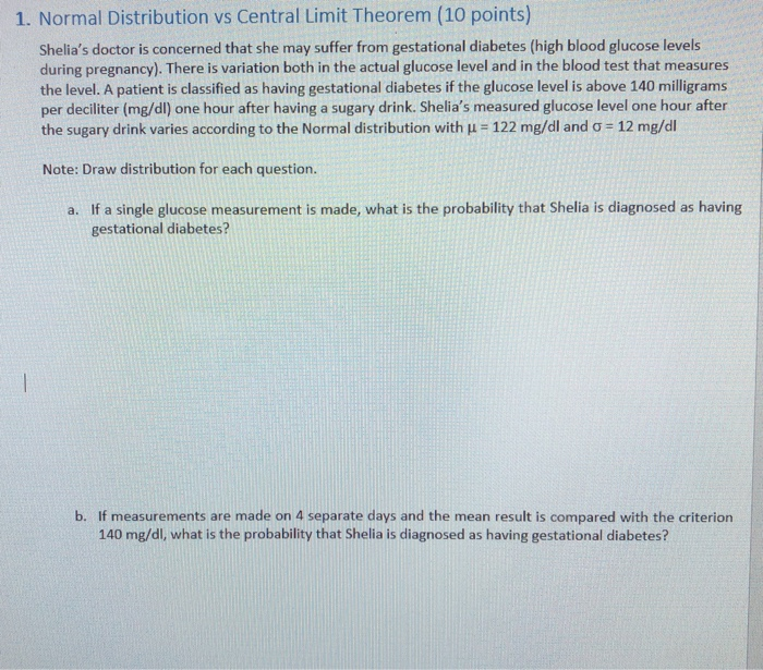 Solved 1. Normal Distribution vs Central Limit Theorem (10 | Chegg.com