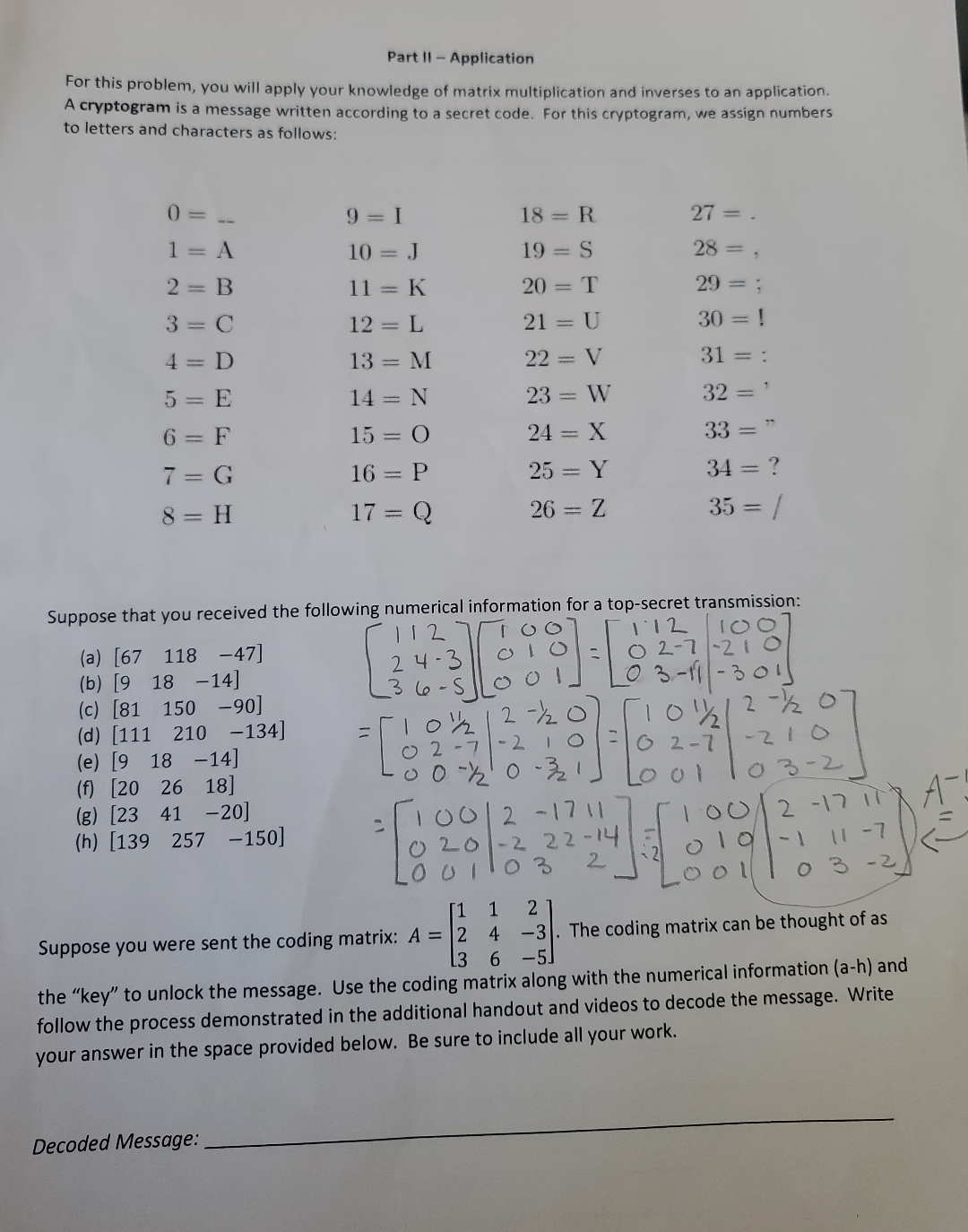 Part II - ﻿ApplicationFor this problem, you will | Chegg.com