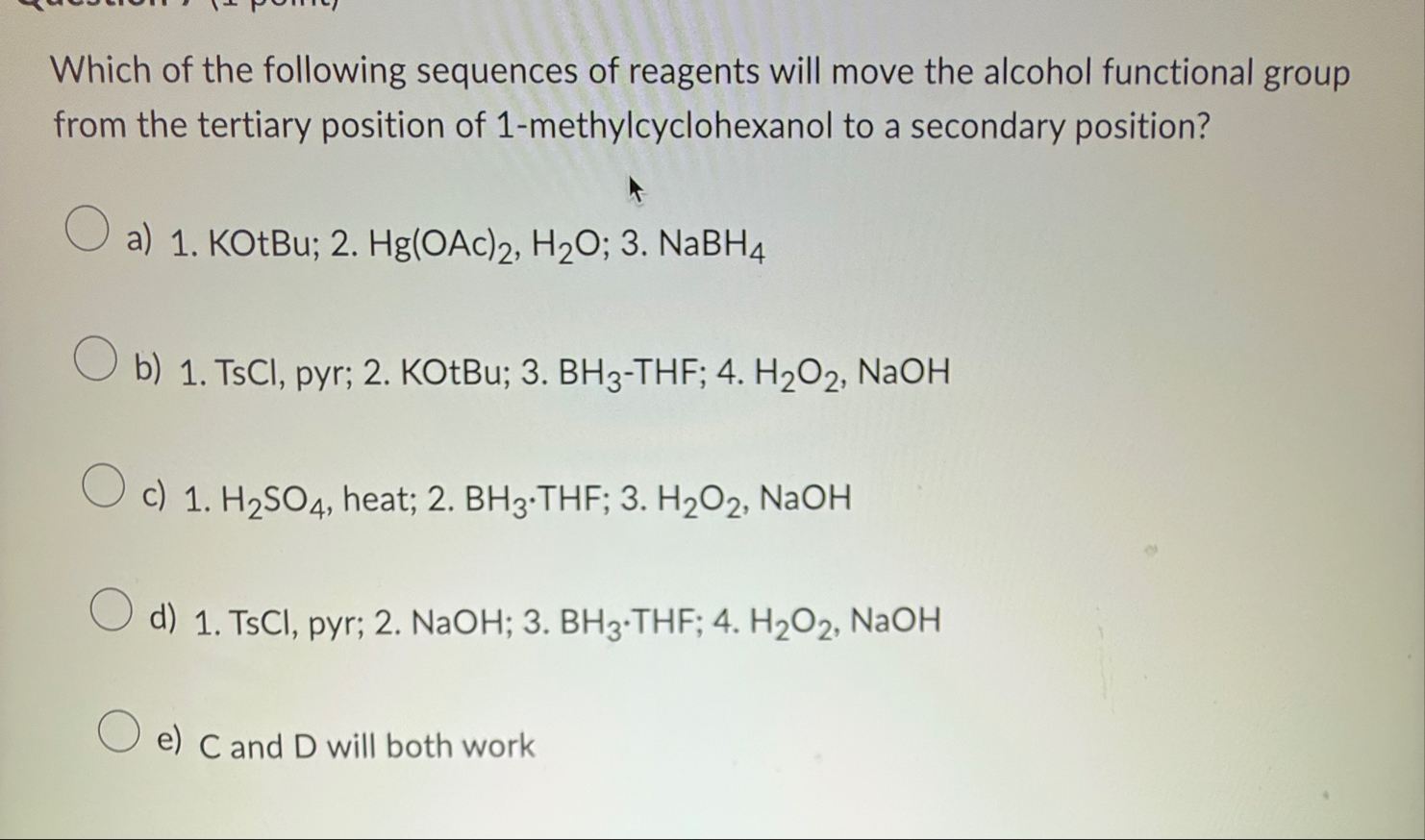 Solved Which of the following sequences of reagents will | Chegg.com