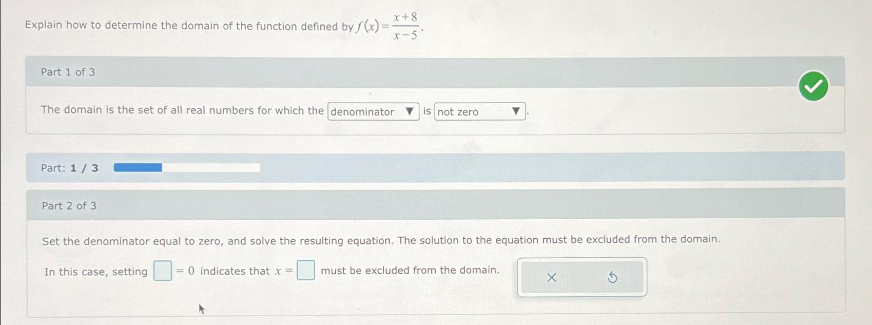 Solved Explain how to determine the domain of the function | Chegg.com