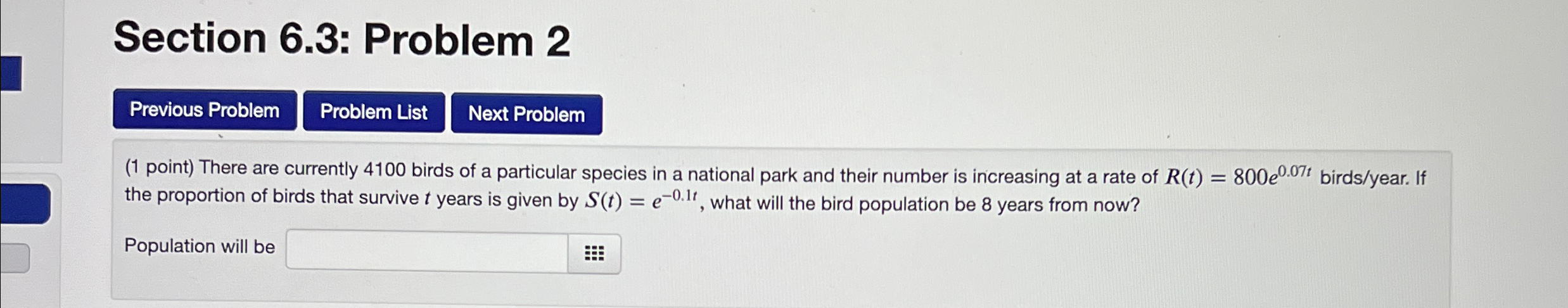 Solved Section 6.3: Problem 2( 1 ﻿point) ﻿There are | Chegg.com