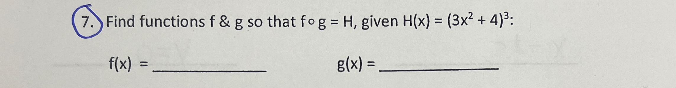 Solved Find functions f ﻿& g ﻿so that f@g=H, ﻿given | Chegg.com